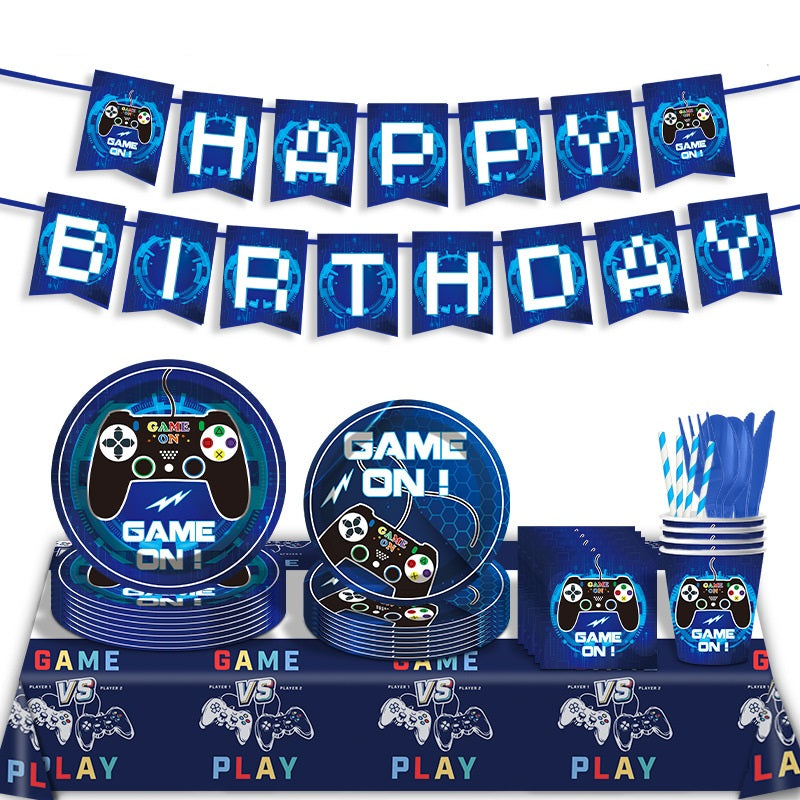 Gaming Birthday Party Tableware Set for 10 | Video Game Party Decor ...